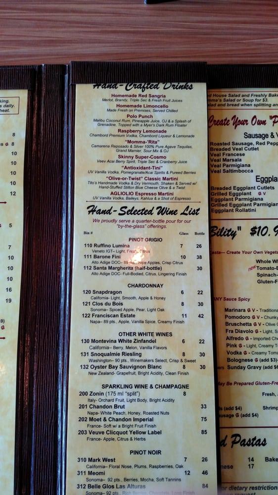 Menu at Agliolio ~ a FRESH Take on Italian pub & bar, Boynton Beach