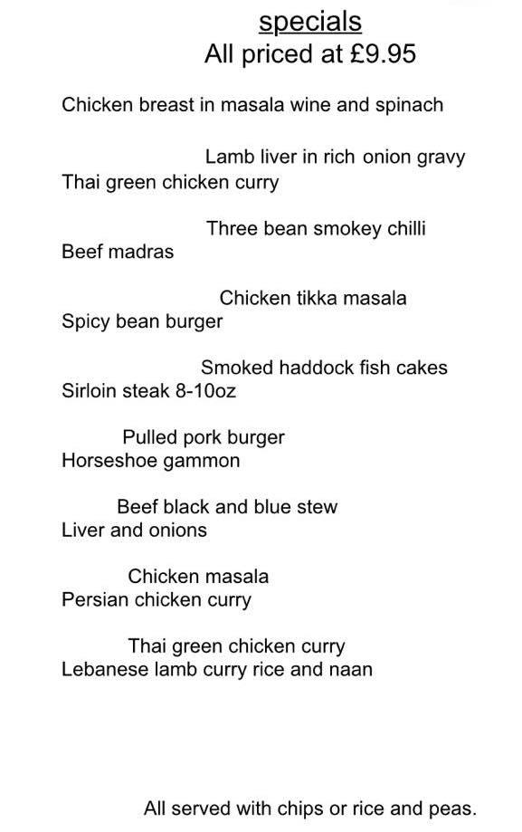 Menu at The Cross Keys pub & bar, Rufford