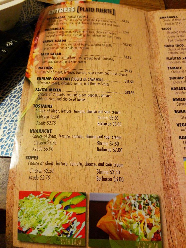 Menu at DULCE MEXICAN RESTAURANT, New Bedford