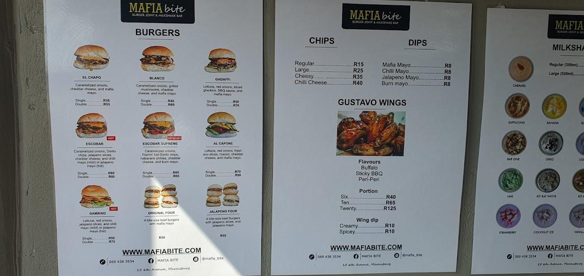 Menu at Mafia Bite - Maraisburg restaurant, Randburg