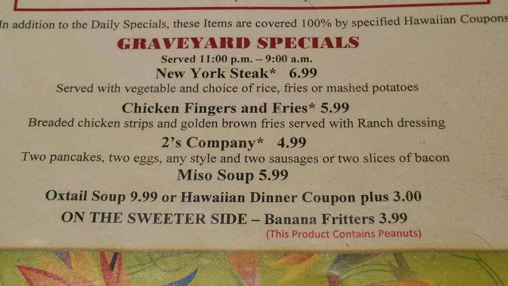 Menu at Market Street Café restaurant, Las Vegas