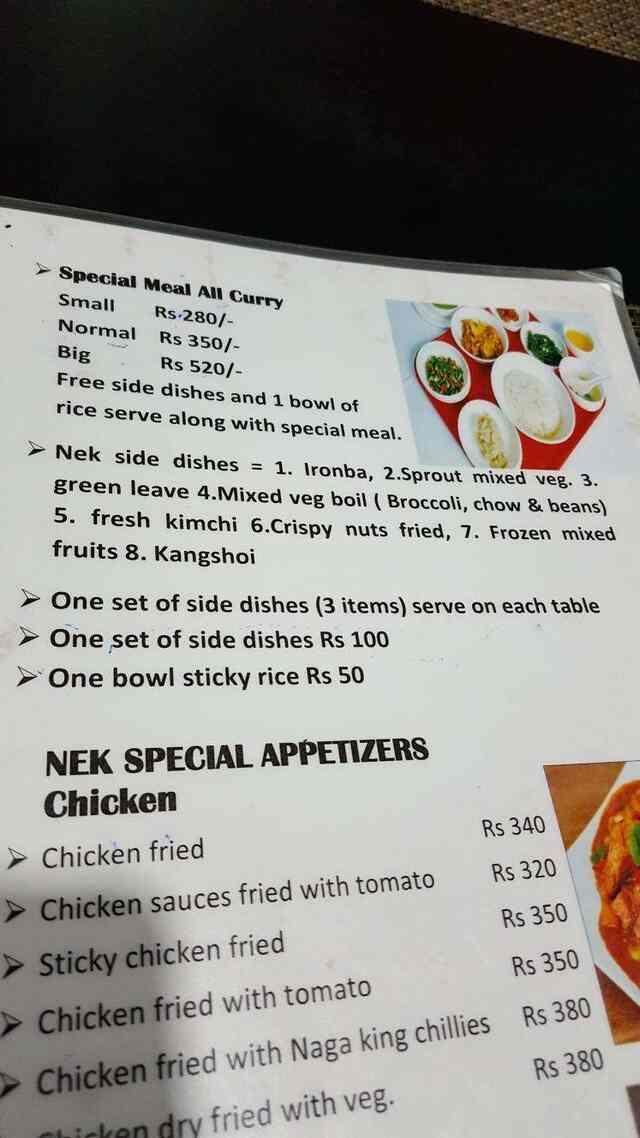Menu at North East Kitchen, Chennai, 24 Ethiraj Salai