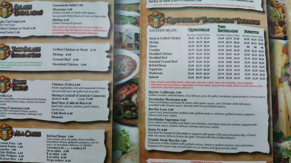 Menu at Taco Felix restaurant, Hernando, 390 E Commerce St