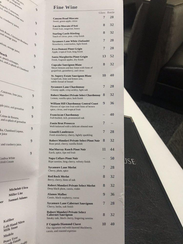 Menu at AJ's Steakhouse, Altoona
