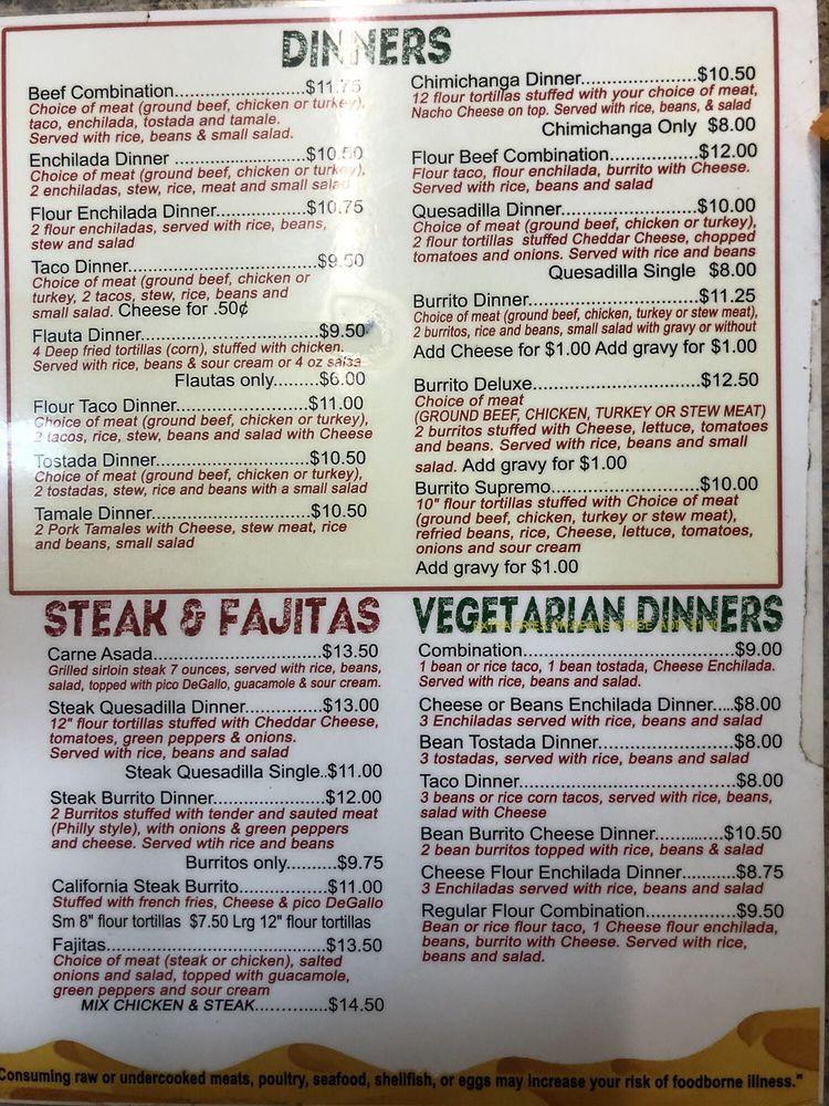 Menu at La Azteca Taco House restaurant, Flint, W Court St