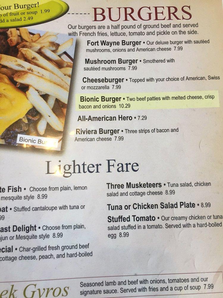 Menu at Renaissance Restaurant, Fort Wayne