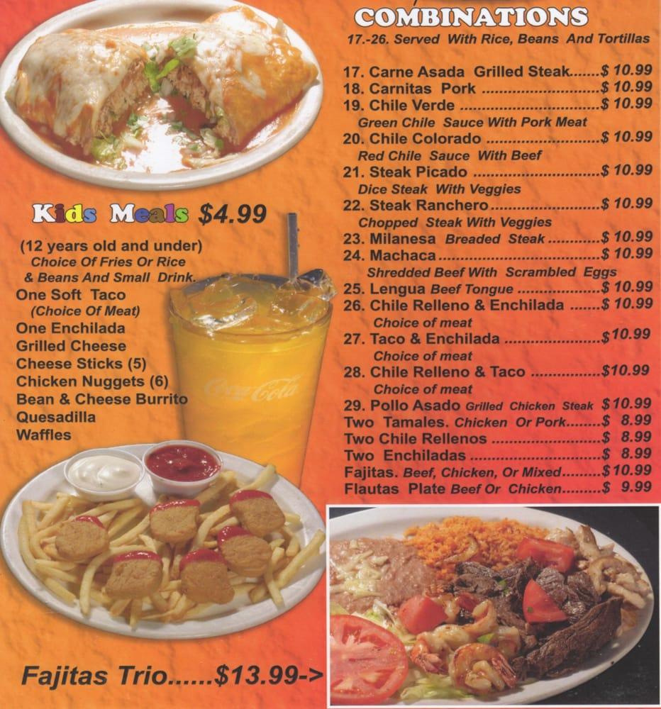 Menu at Chevo's Mexican Restaurant Inc, Apple Valley