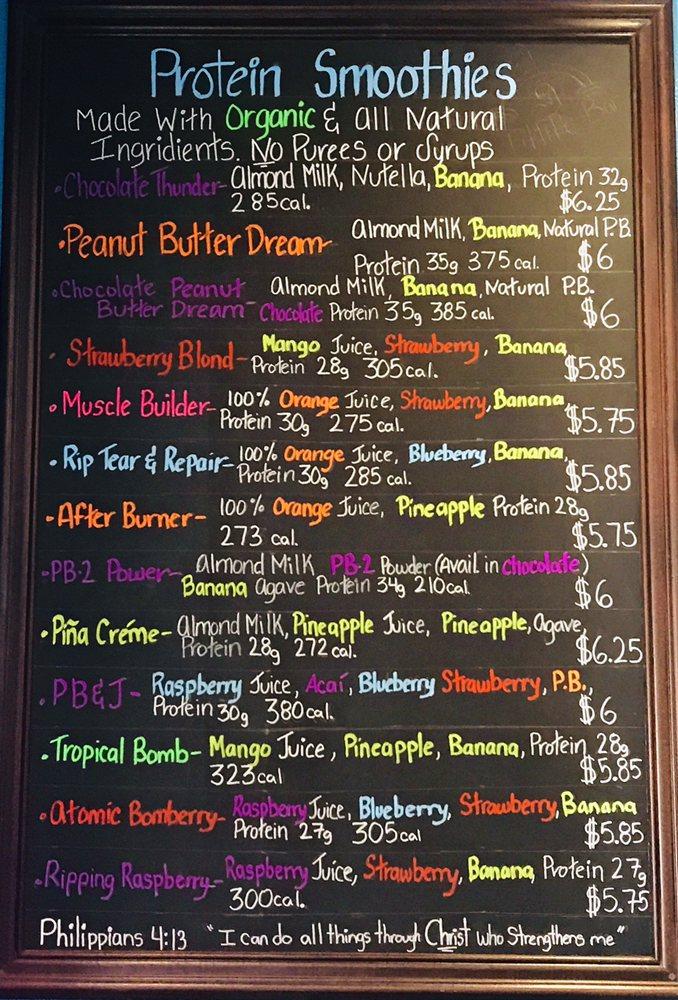 Menu at Fit Life Bar, Palm Desert
