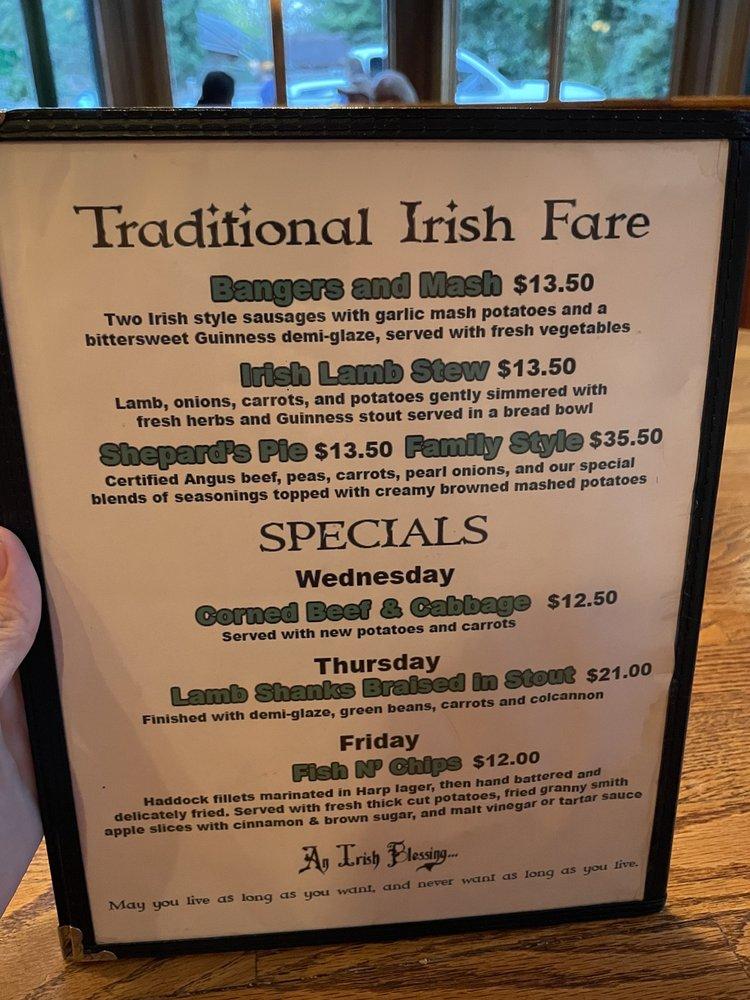 Menu at Foley's Bar & Grill, Lake Geneva