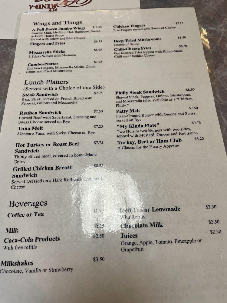 Menu at My Kinda Place restaurant, Churchville