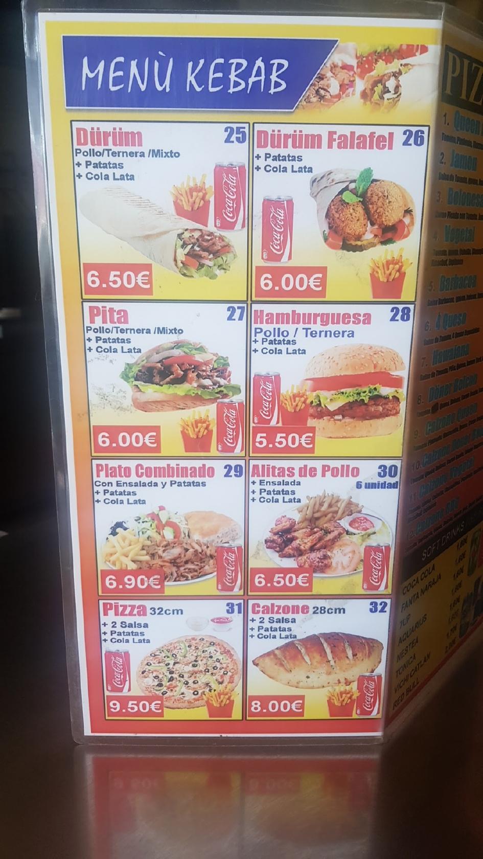Menu at Queen Doner Kebab restaurant, Sabadell