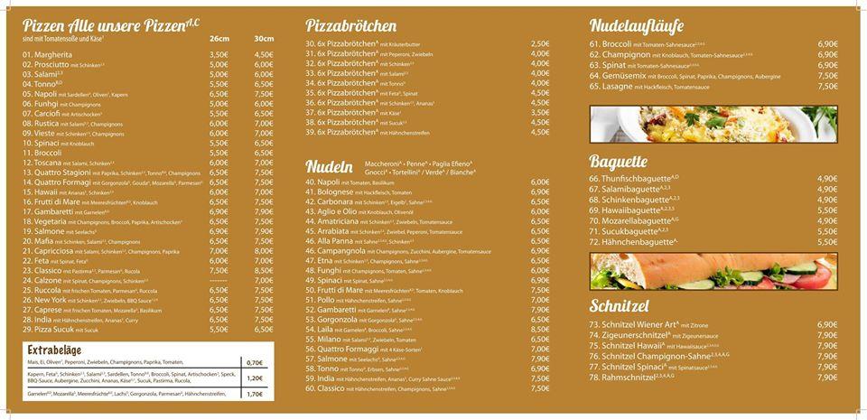 Speisekarte von Pizzeria Classico Düsseldorf, Düsseldorf
