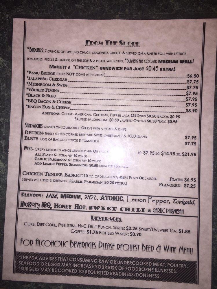 Menu at The Bridge Grill and Oyster Bar, Stockbridge