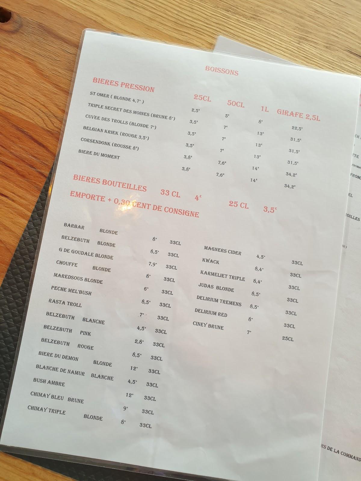 Menu at WHY'NOT pub & bar, Buzançais