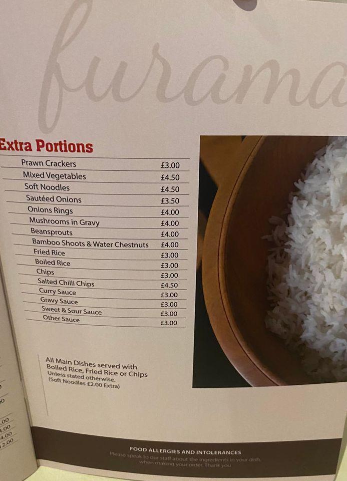 Menu at Furama Cantonese Restaurant, Antrim
