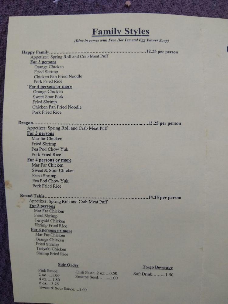 Menu at Golden Phoenix Chinese Restaurant, Phoenix
