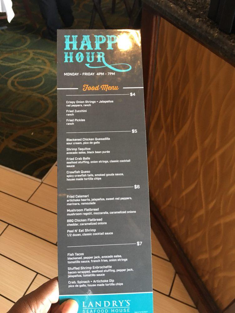Menu at Landry's Prime Seafood & Steaks steakhouse, Galveston