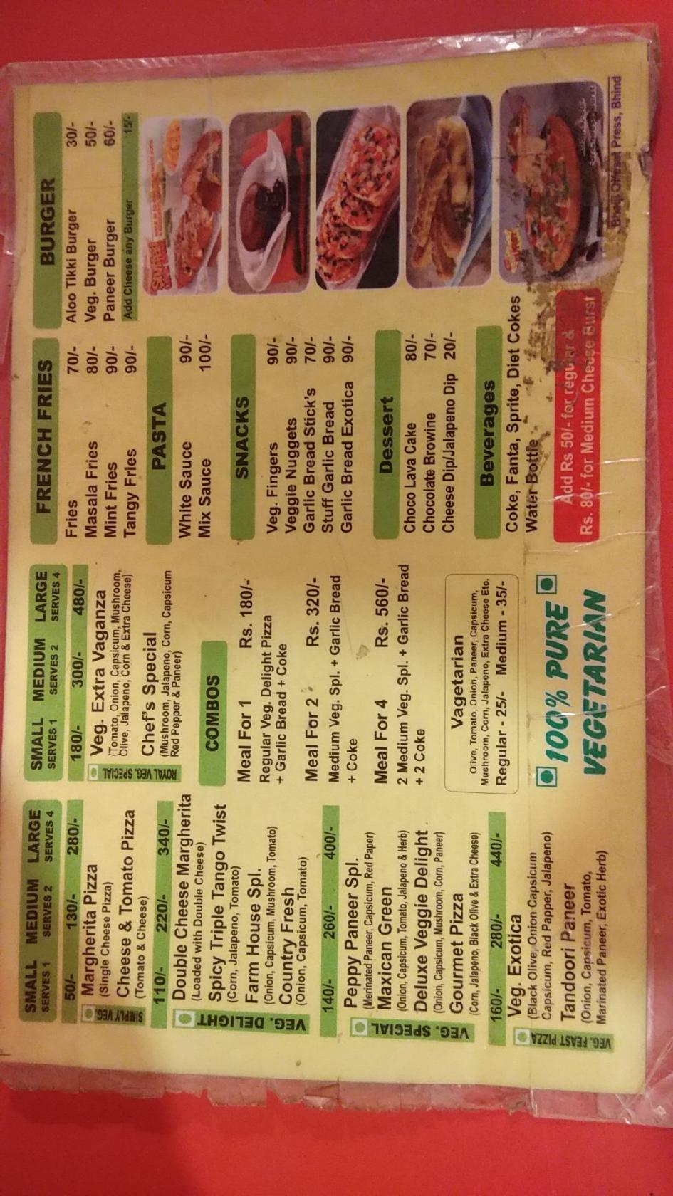 Menu at Pizza Hub, Bhind
