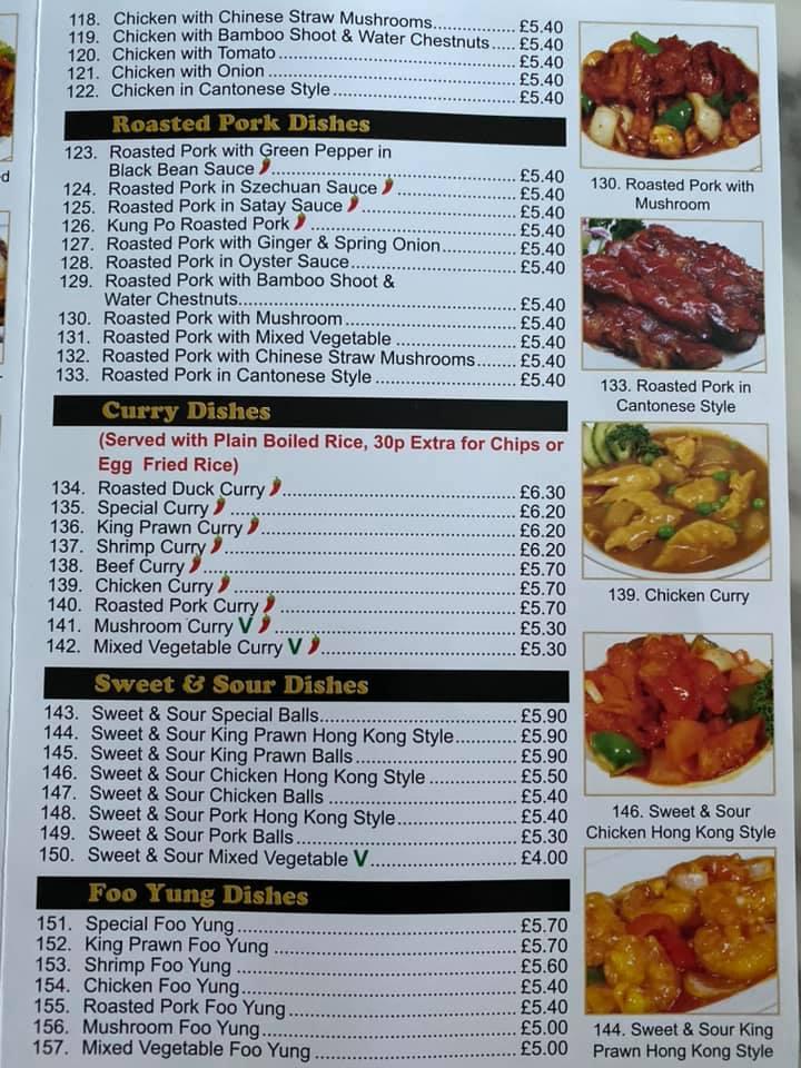 Menu at Ying Lung in Northampton restaurant, Northampton