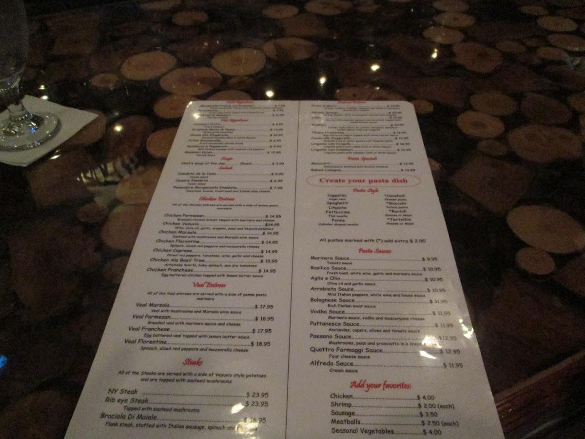 Menu at Basil Tree Ristorante restaurant, Dixon, 123 E 1st St