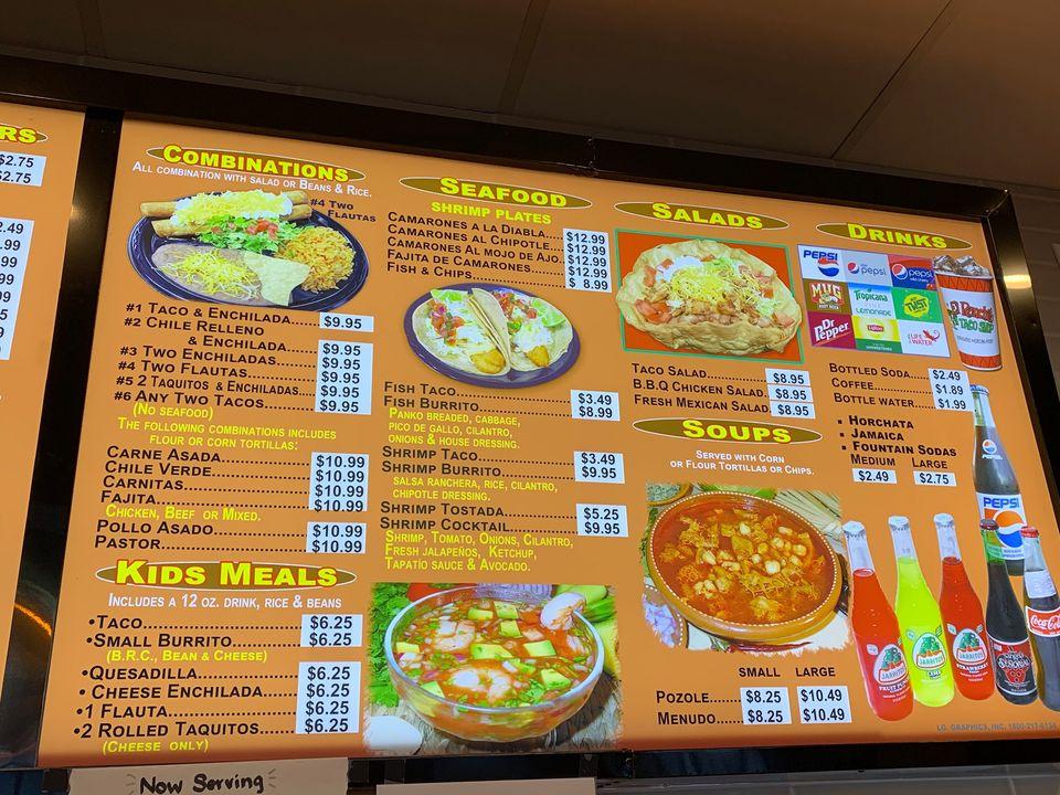 Menu at El Ranchito Taco Shop restaurant, Hemet, E Florida Ave