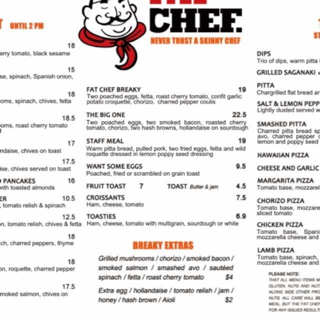 Menu at Fat Chef Keilor East restaurant, Keilor East, Unit 16/235 ...