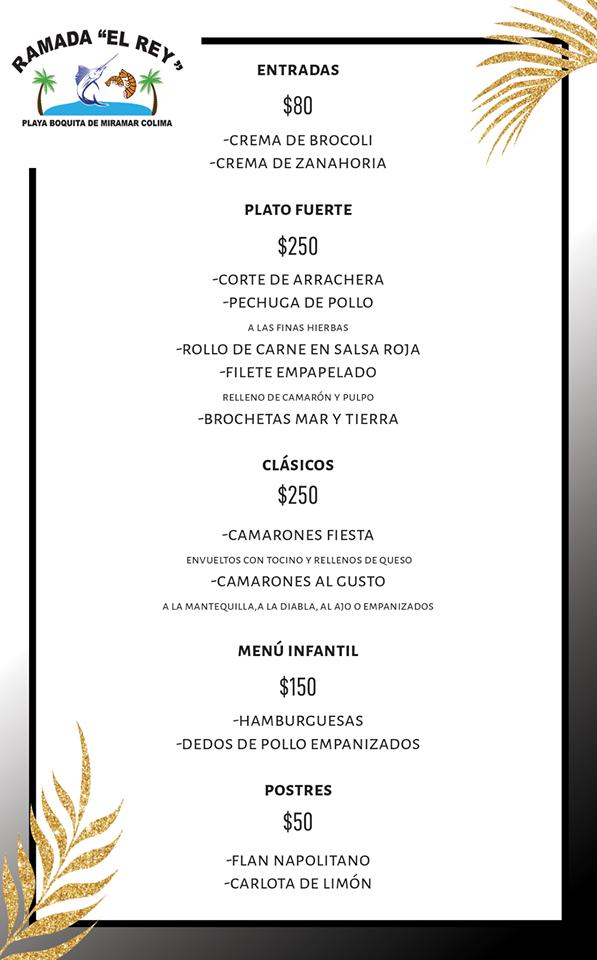 Menu at Ramada El Rey restaurant, Manzanillo