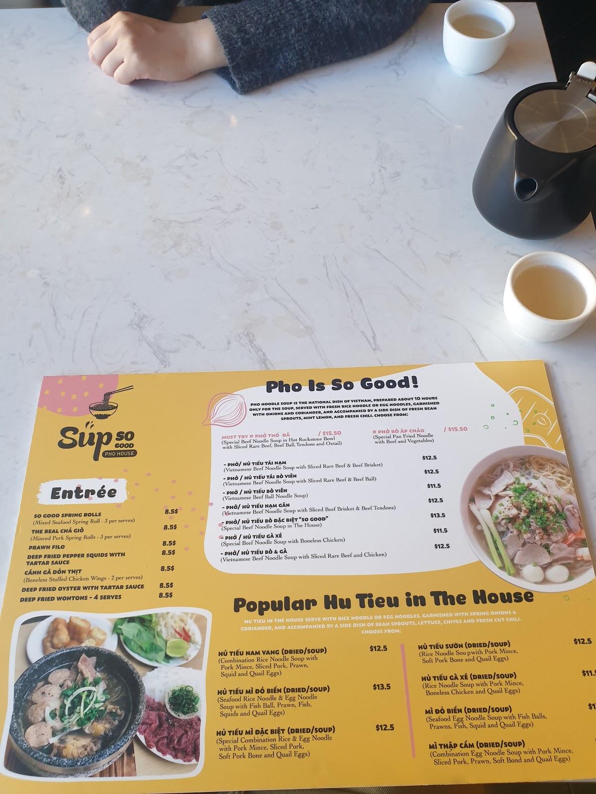 Menu at SUP SO GOOD restaurant, Northbridge