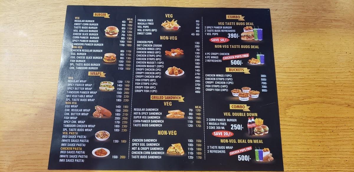Menu at Sidhu's Taste Buds, Raikot