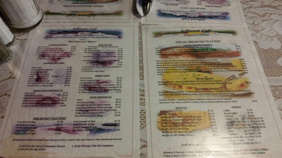 Menu at Jefferson Cafe & Food Market, Montclair