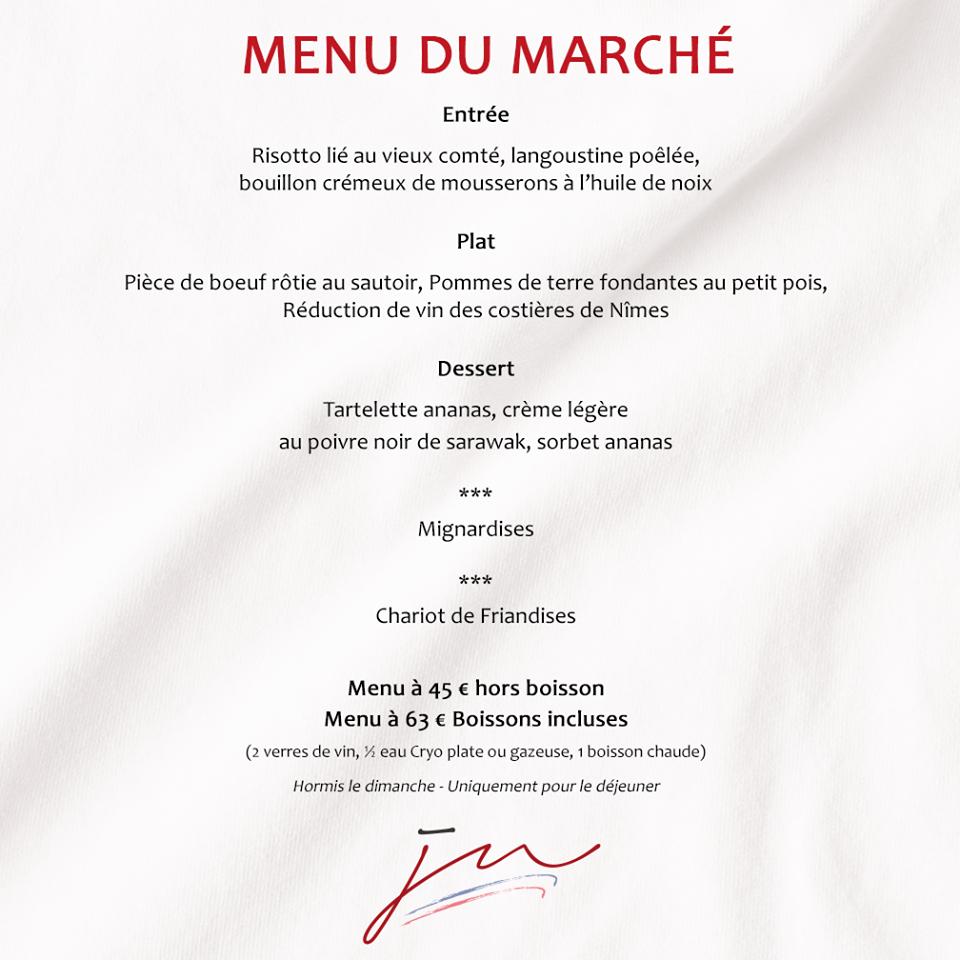 Menu at Jérôme Nutile Restaurant Gastronomique Nîmes, Nimes
