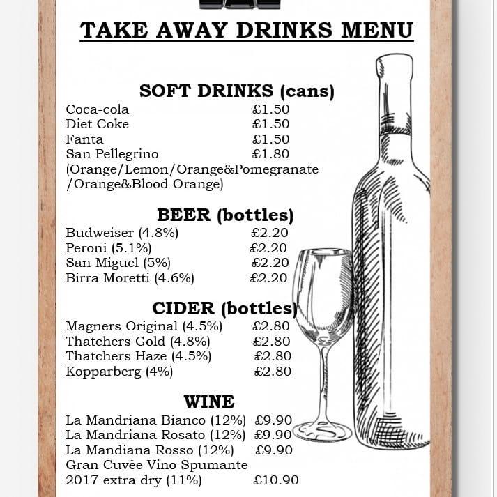 Menu at Panevino Italian Restaurant, Chepstow