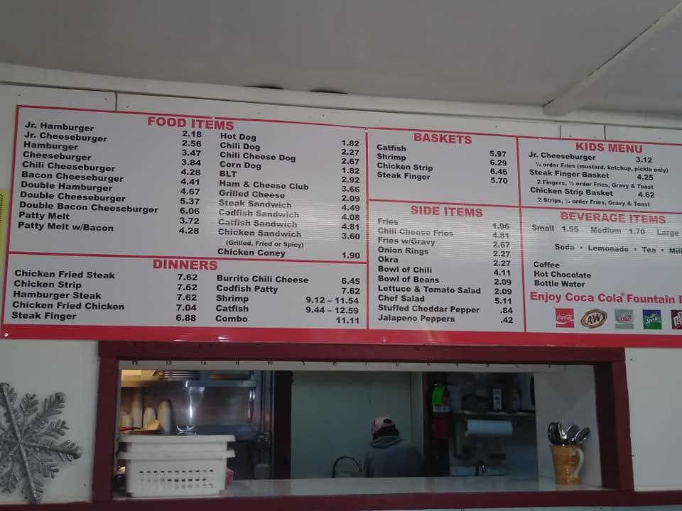 Menu at Catfish'd Shack restaurant, Granbury