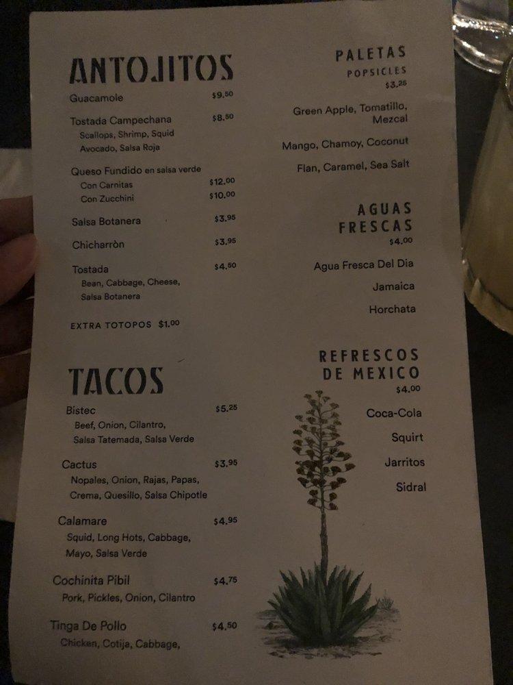 Menu at El Techo pub & bar, Philadelphia