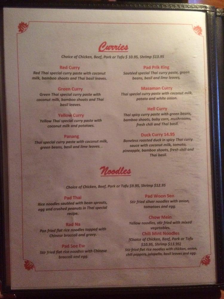 Menu at Pin Kaow Thai Restaurant Rainbow, Las Vegas, N Rainbow Blvd