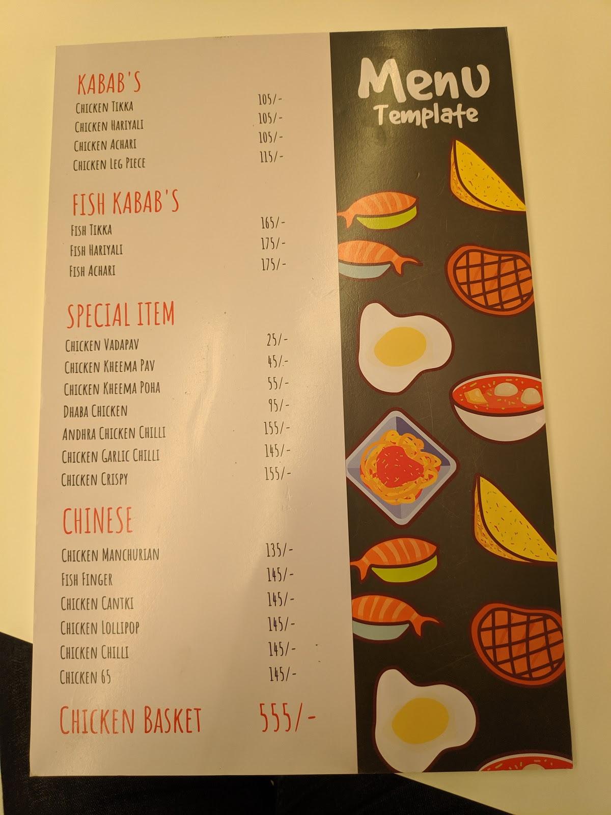 Menu at Red Biryani, Solapur, Vegetable Market