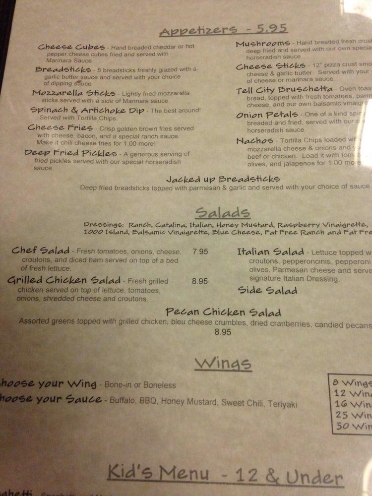 Menu at The Post pizzeria, Tell City