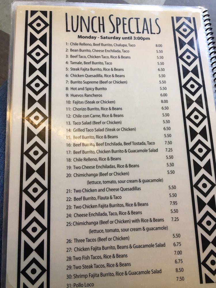 Carta del restaurante Chapultepec Mexican Grill, Tyrone