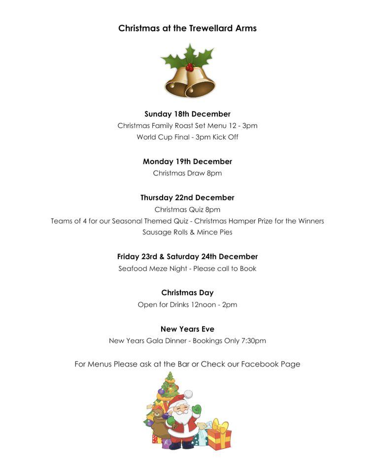 Menu at Trewellard Arms restaurant, Pendeen