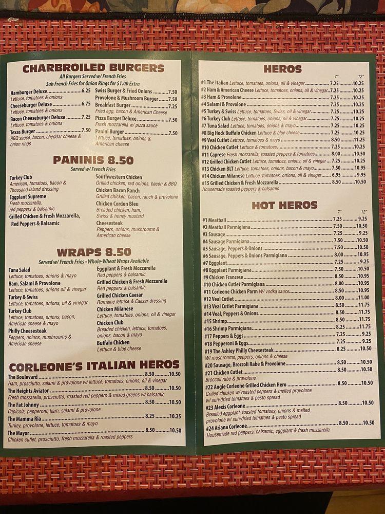 Menu at Corleone's Pizzeria - Best Pizza in Hasbrouck Heights ...