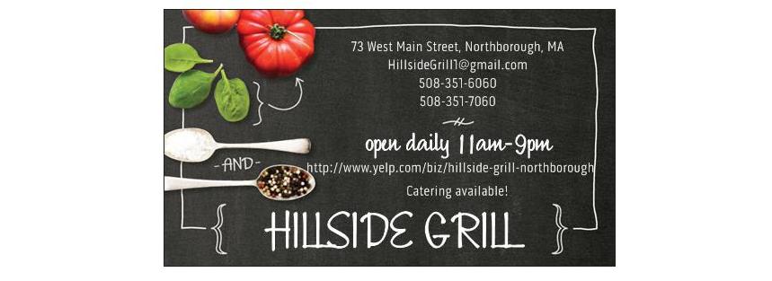 Menu at Hillside Grill restaurant, Northborough