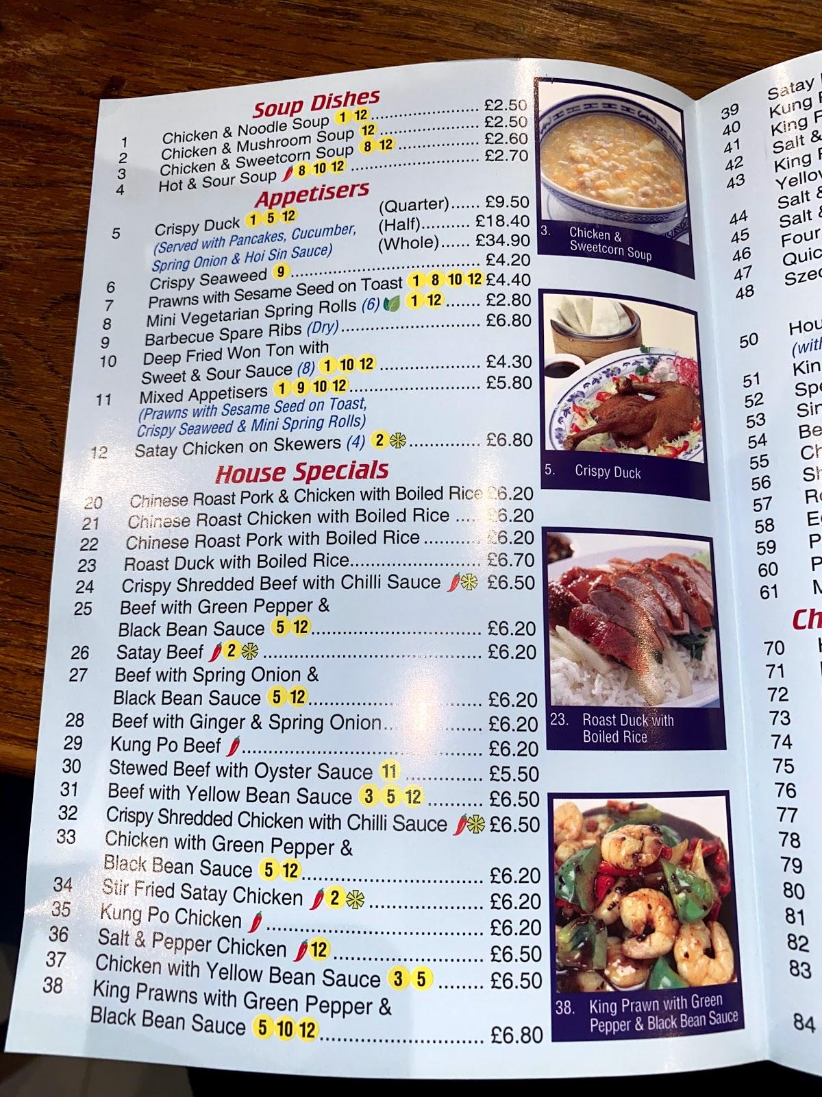 Menu at PO Lee fast food, Hook, High St