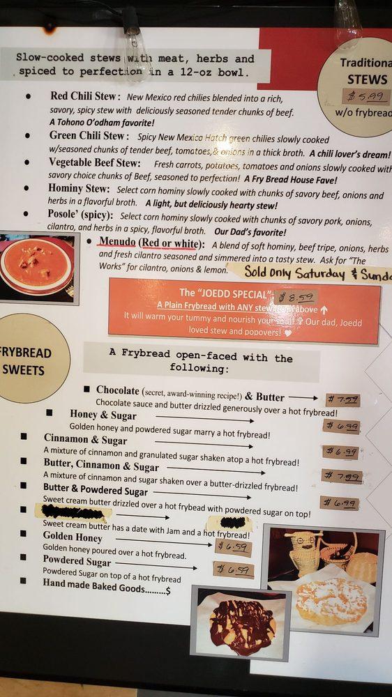Menu at Fry Bread House restaurant, Phoenix, N 7th Ave