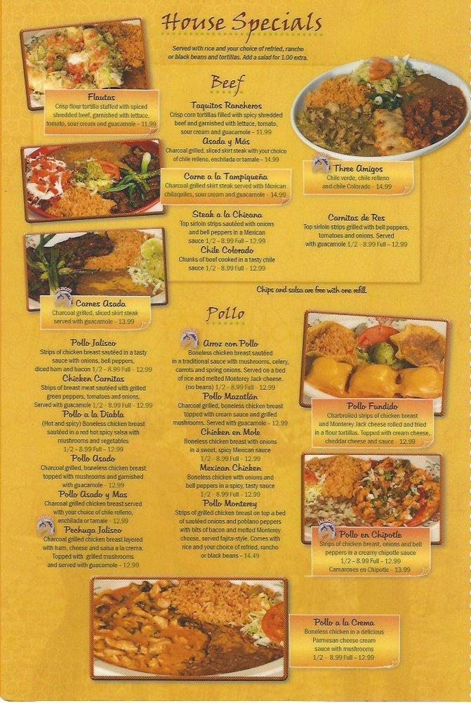 Menu at Jalisco's Mexican Restaurant, Idaho Falls, E 17th St