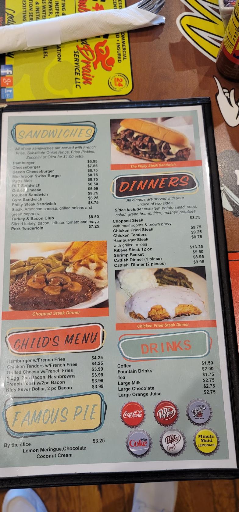 Menu at Norma's Diner restaurant, Columbus, 126 S Kansas Ave