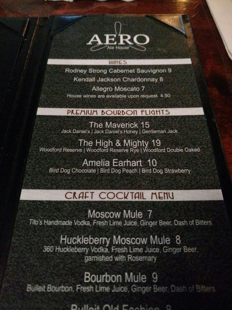 Menu at AERO Ale House Loves Park pub & bar, Loves Park