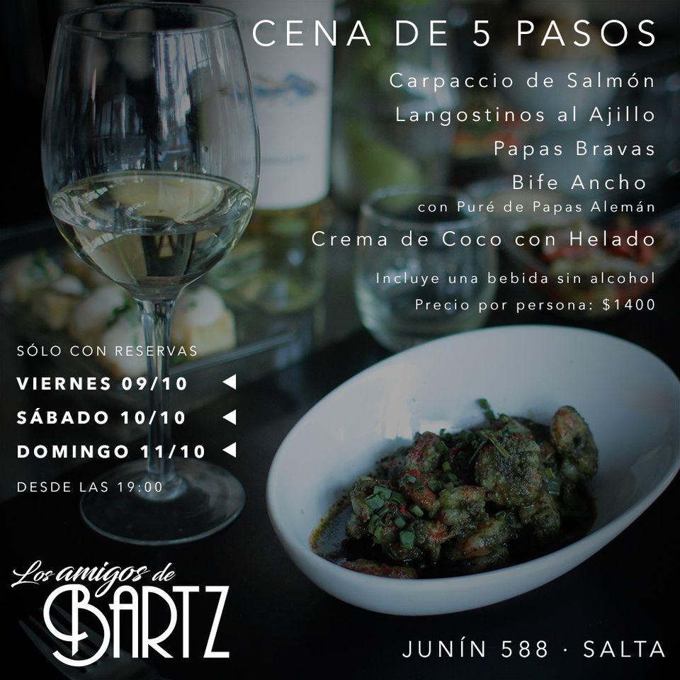 Menu at Bartz Restaurant, Salta