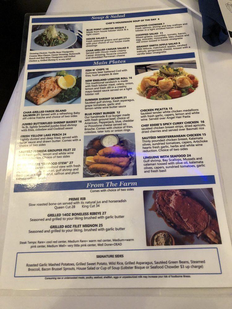 Menu at Blue Point Oysters and Sushi Bar, Valparaiso