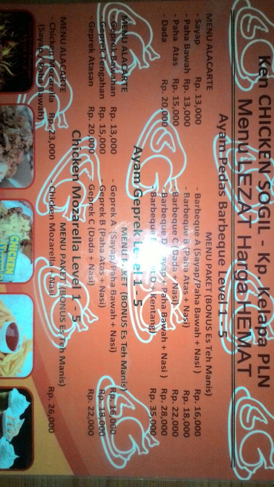Menu at Chicken KEN - Kp. Kelapa restaurant, Tangerang