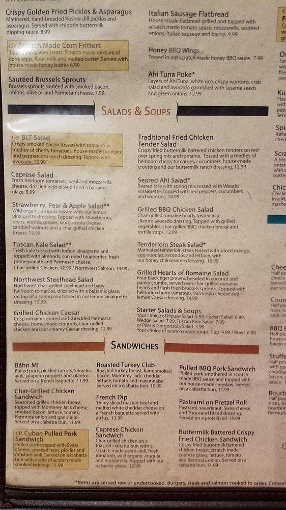 Menu at Copper River Restaurant & Bar, Hillsboro